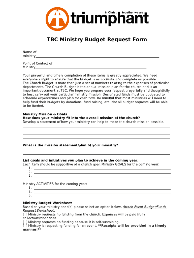Ministry-Budget-Request-2022.pdf Doc Template | pdfFiller