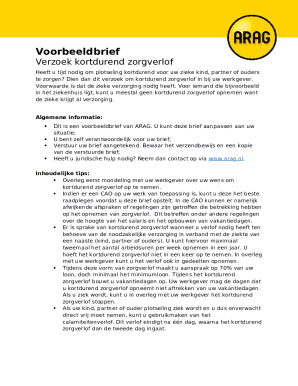 Brief zorgverlof - Gratis professionele voorbeeld templates Doc ...