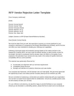 Download our free RFP vendor rejection letter template Doc Template ...