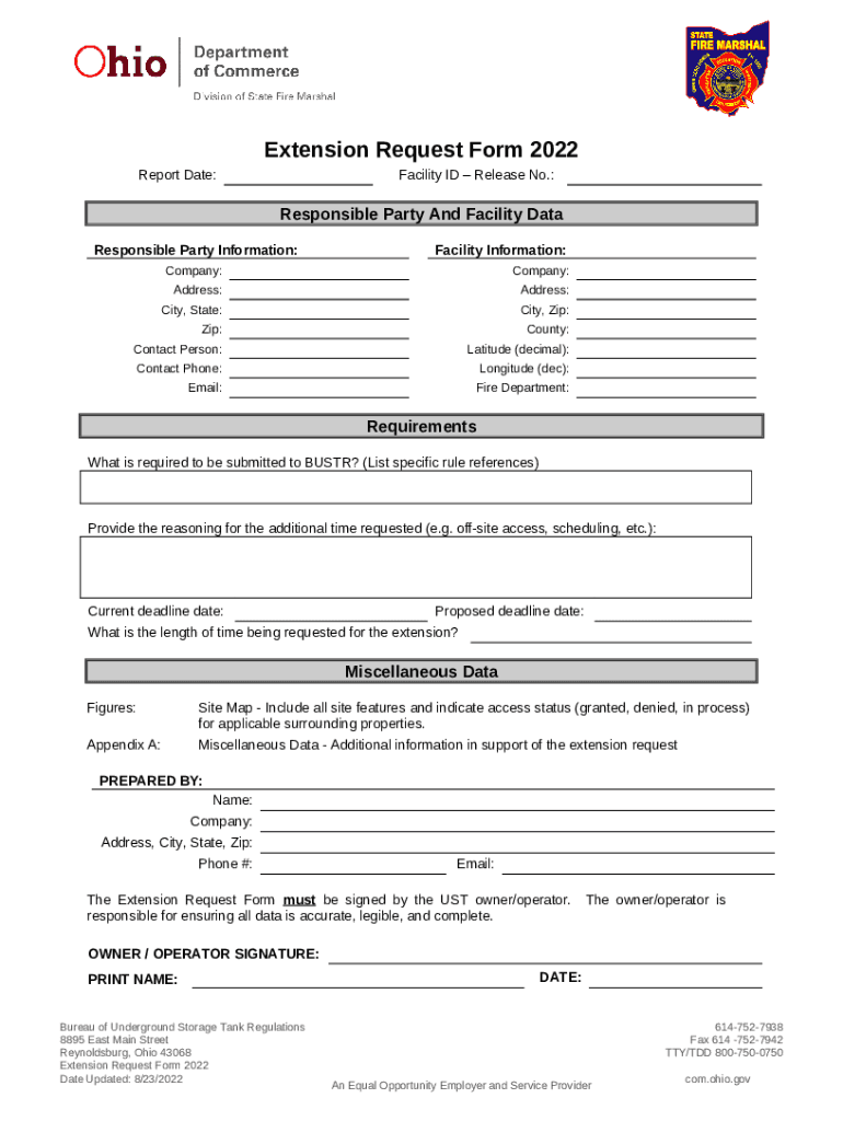 Extension Request 2022 - com ohio Doc Template | pdfFiller