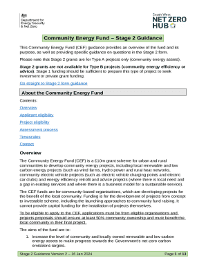 CEF Stage 2 Application Doc Template | pdfFiller