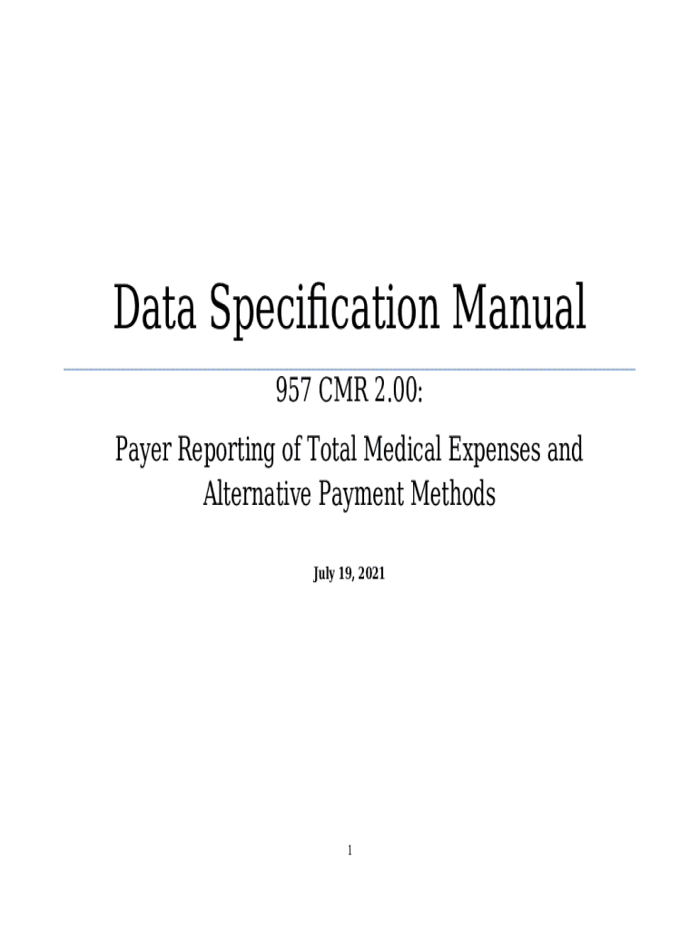 Hospital Case Mix Data Specification Manuals Doc Template | pdfFiller