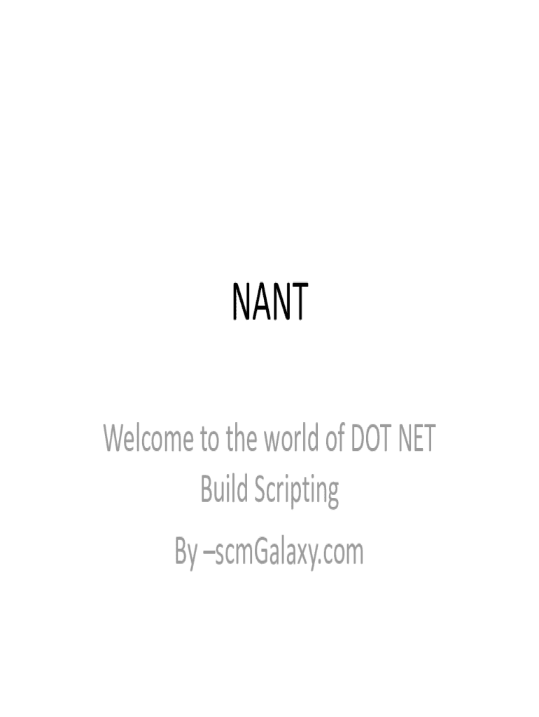 Fillable Online the world of DOT NET Build Scripting By scmGalaxy.com ...