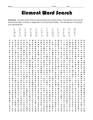 Fillable Online Element Word Search Fax Email Print - pdfFiller