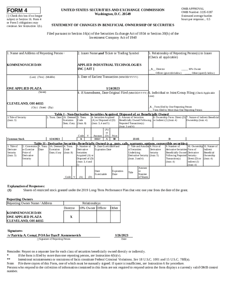 APPLIED INDUSTRIAL TECHNOLOGIES INC AIT Doc Template | pdfFiller