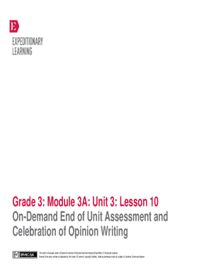 Fillable Online Grade 3: Module 2A: Unit 2: Lesson 6 Mid-Unit ...