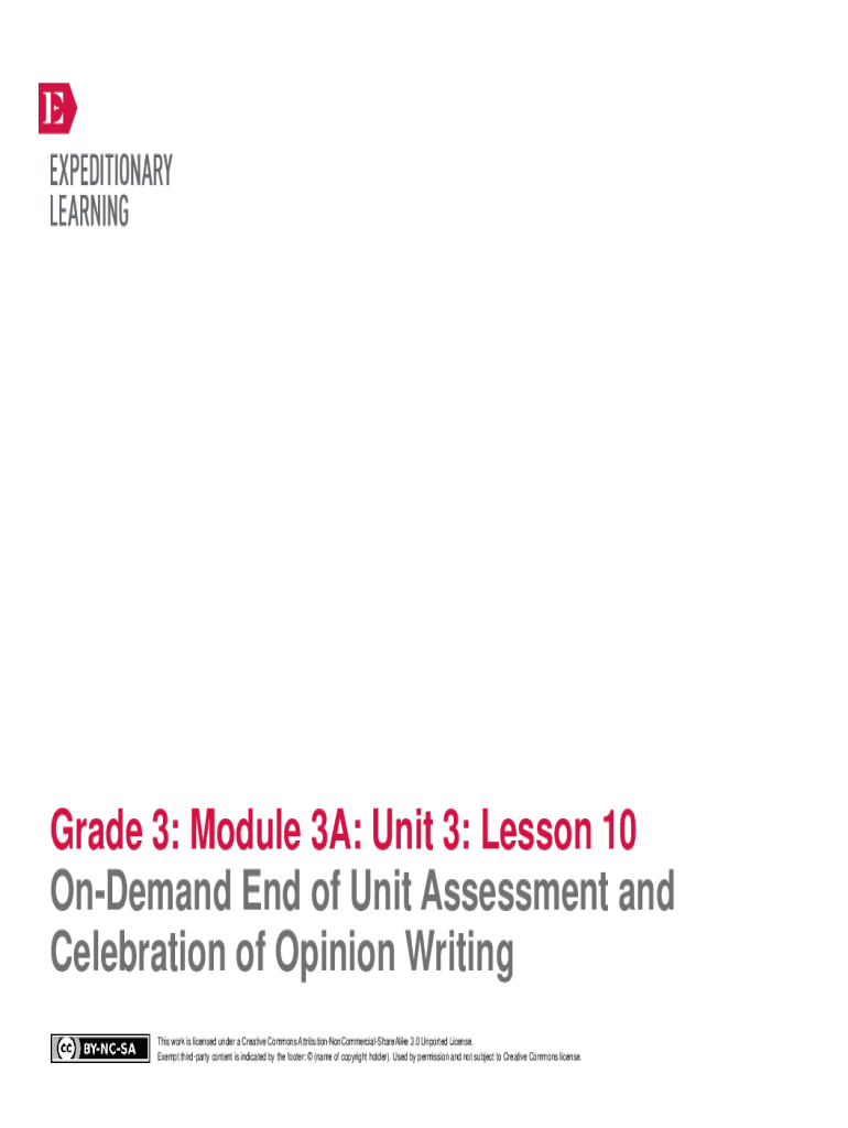 Fillable Online Grade 3: Module 2A: Unit 2: Lesson 6 Mid-Unit ...