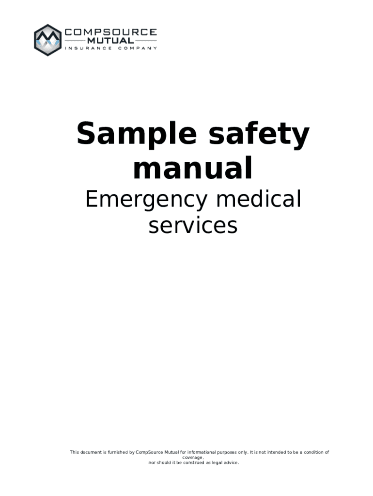 Sample safety manual Doc Template | pdfFiller