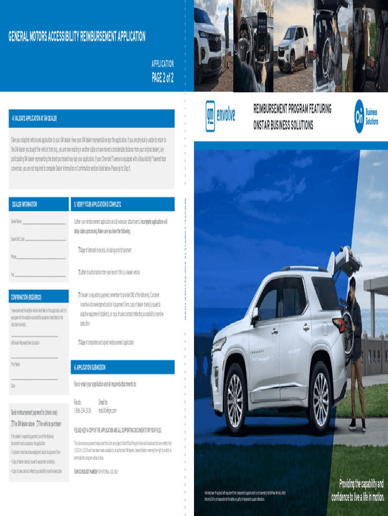 Fillable Online Chevrolet AccessibilityGM Mobility Program Information ...