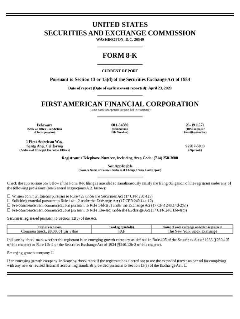 1 First American Way, Doc Template | pdfFiller