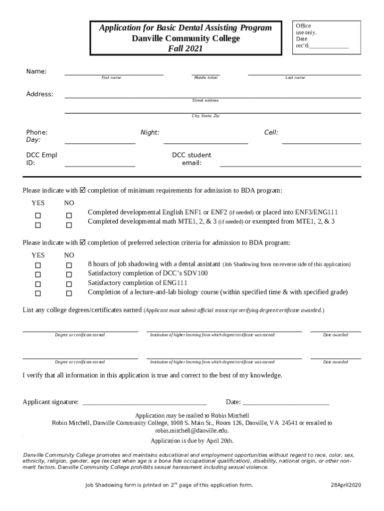 Major: Career Studies Certificate in Basic Dental Assisting Doc ...