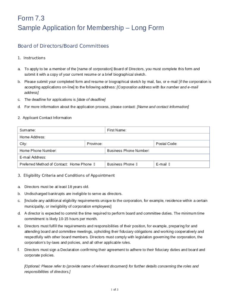 Board Member Applications: Tips and Benefits Doc Template | pdfFiller