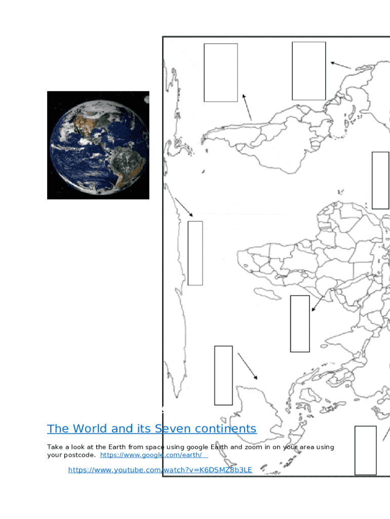 My Geography project The World and its Seven continents Doc Template ...
