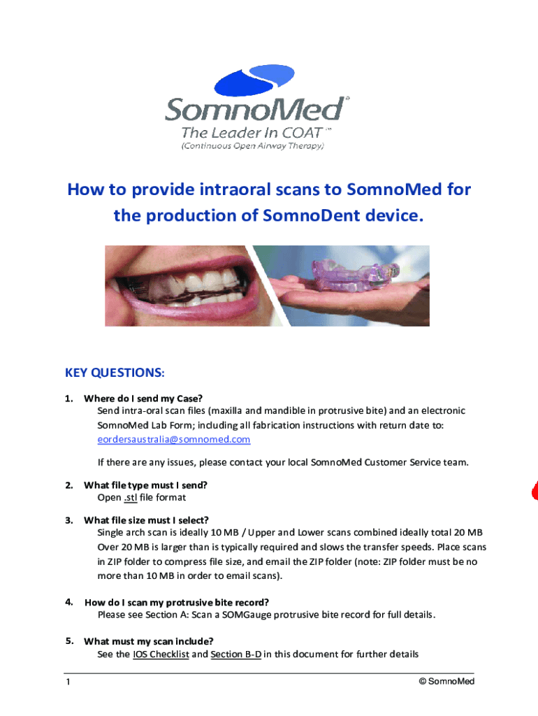 Fillable Online How to take digital dental records for SomnoDent ...