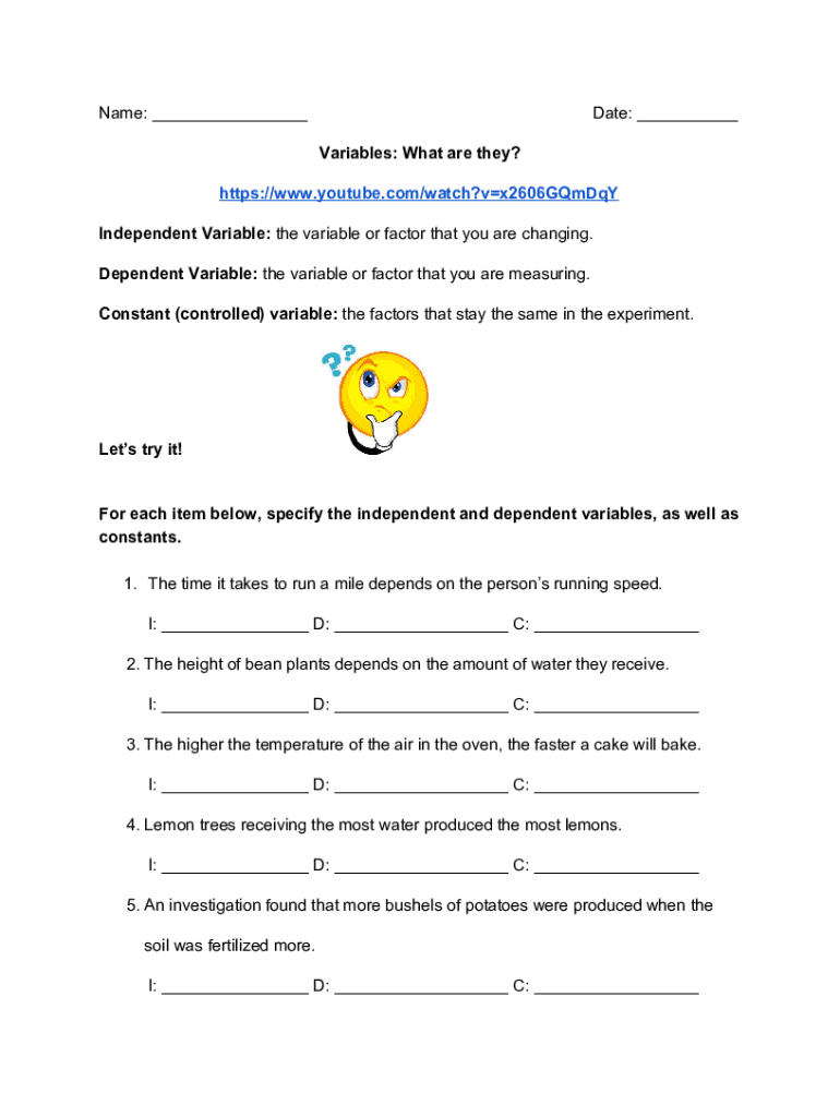 Fillable Online How do I determine the dependent and independent ...