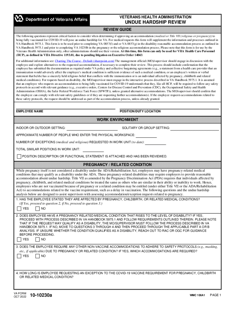Fillable Online VA Form 10-10230a. VETERANS HEALTH ADMINISTRATION Fax ...