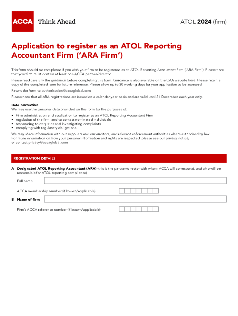 Fillable Online Annual accountants report - ATOL protection Fax Email ...