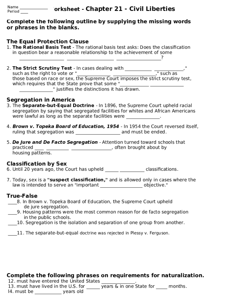 Quiz & Worksheet - Rational Basis Test Doc Template | pdfFiller