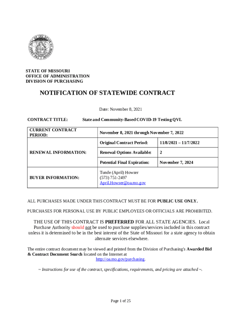 Statewide NOA - Missouri State Government Doc Template | pdfFiller
