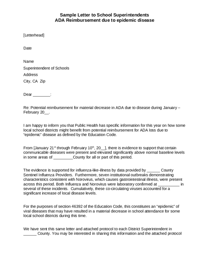 Letter to Superintendents re ADA in epidemic-TEMPLATE- ... Doc Template ...