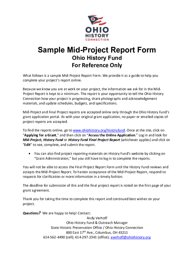 Fillable Online Sample MId-Project Report Form - For Reference Only ...