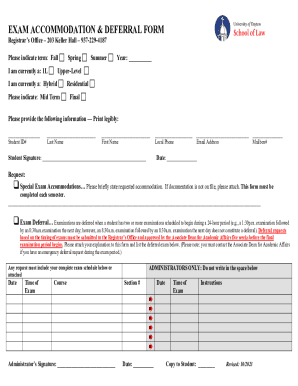 Fillable Online exam accommodation & deferral form Fax Email Print ...
