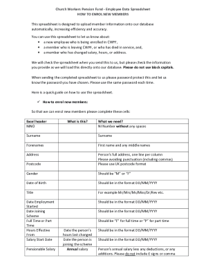 Fillable Online Church Membership Tracking Spreadsheet Excel Template ...
