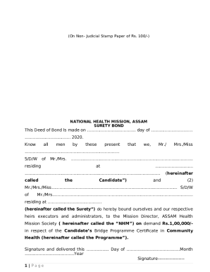( On Non Judicial Stamp of Rs. 1000/-) Indemnity Bond In ... Doc ...