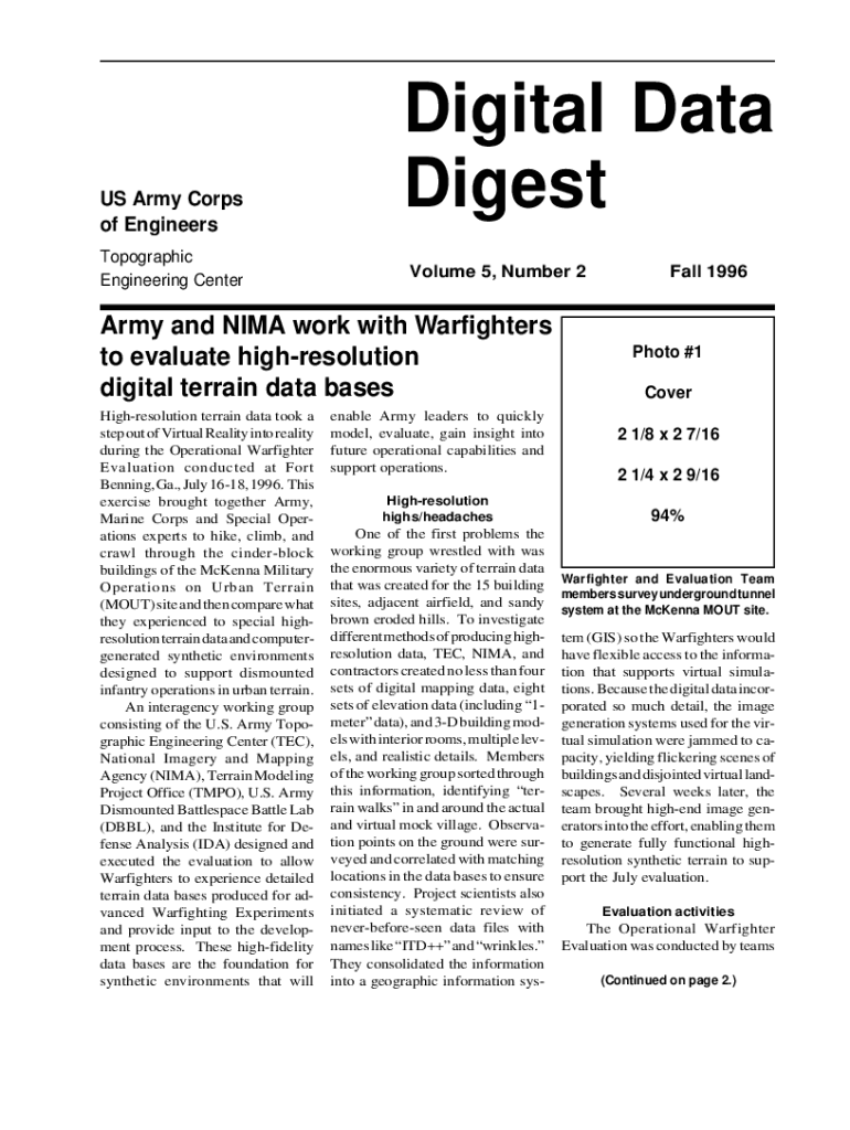 Fillable Online Terrain Visualization Methods for Army Reserve and ...