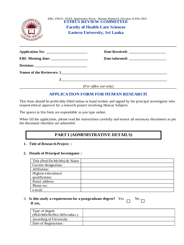 application for ethics review of student projects- part 1 Doc Template ...