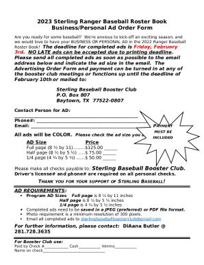 Baseball Roster Book Doc Template | pdfFiller