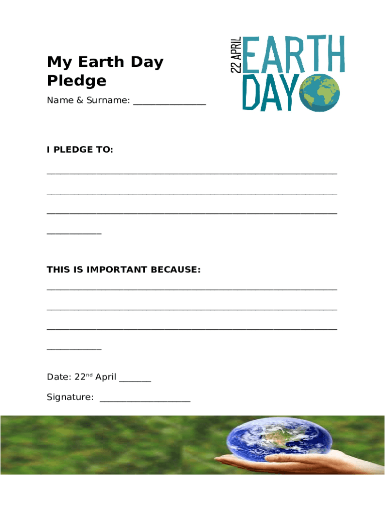 My Earth Day Pledge - ekoskola org Doc Template | pdfFiller
