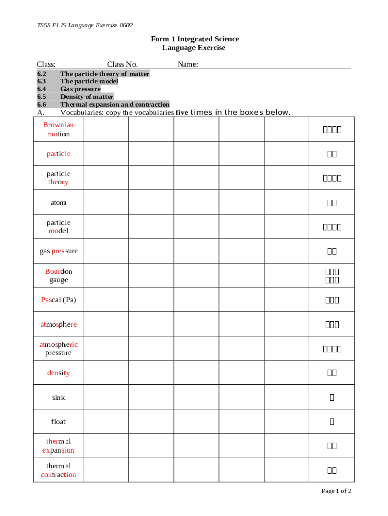 F1 IS Language EX 0602 - science sample Doc Template | pdfFiller