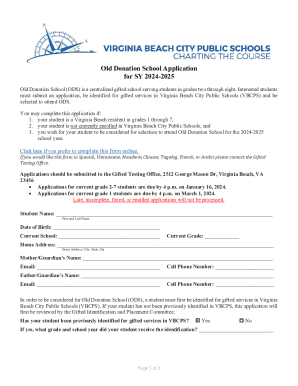 Fillable Online O.D.S. application with attachments. non-VBCPS ...