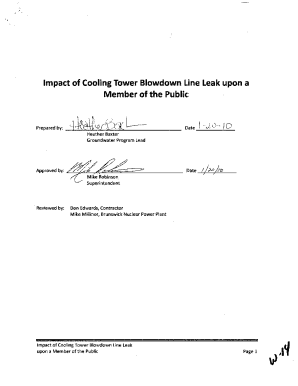 Fillable Online Impact of Cooling Tower Blowdown Line Leak upon a ...
