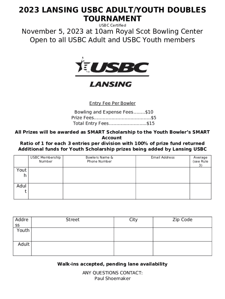 - Indy USBC Bowling Association Doc Template | pdfFiller