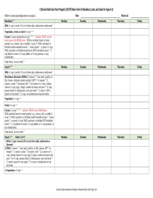Sample Cold Breakfast Menus for CACFP Adult Day Care ... Doc Template ...