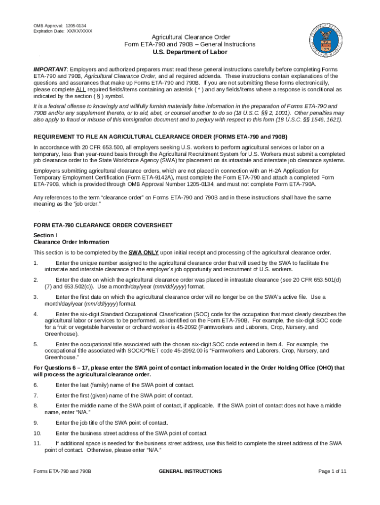 ETA 790 Clearance Order Ination Doc Template | pdfFiller