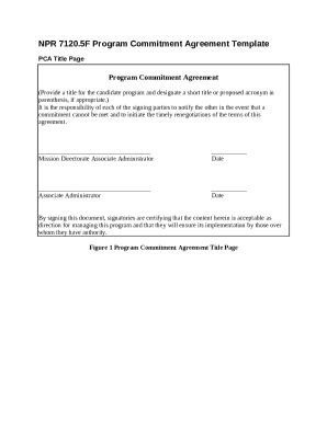 Program Commitment Agreement (PCA) Template - appel nasa Doc Template | pdfFiller