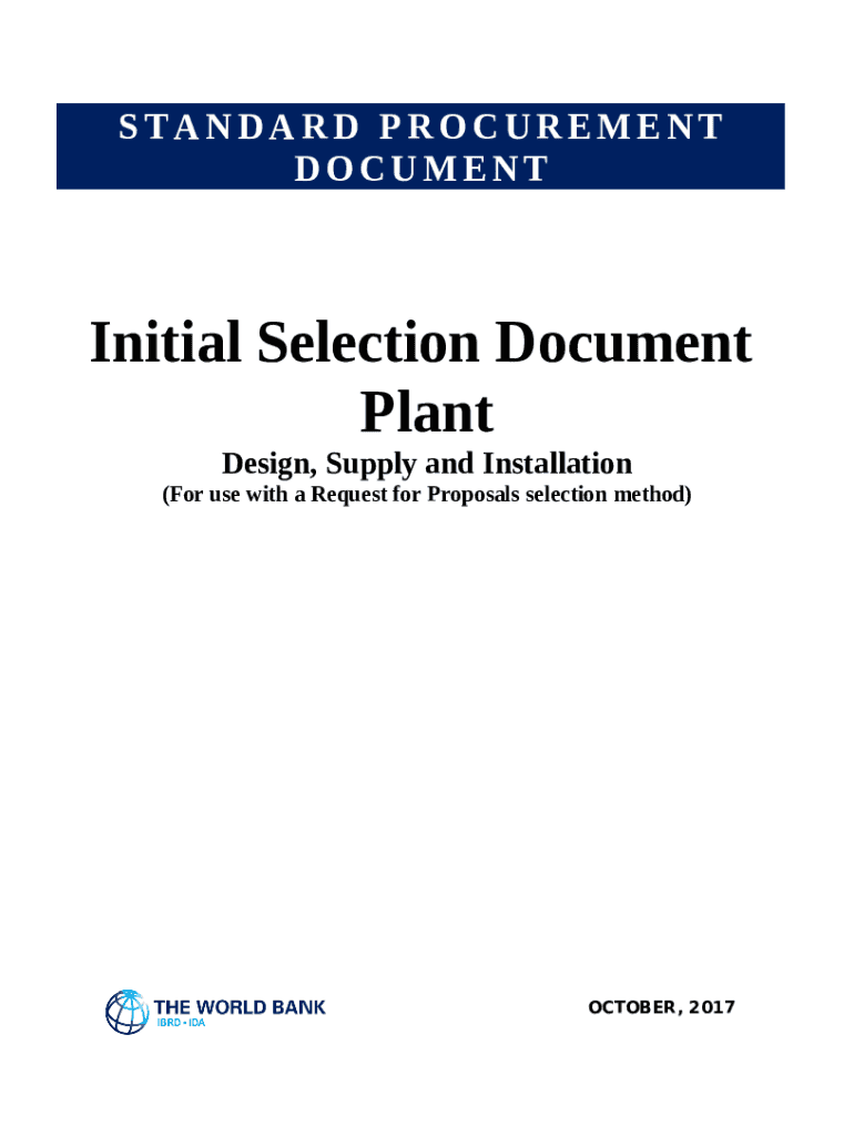 Initial Selection Document Plant Doc Template | pdfFiller