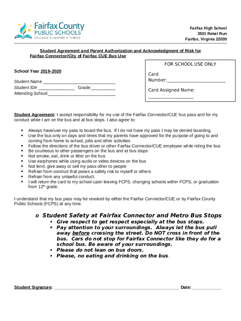 Student Safety at Fairfax Connector and Metro Bus Stops Doc Template ...
