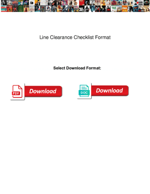 Fillable Online Line Clearance Checklist Format. Line Clearance ...