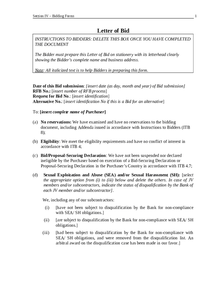 Standard Bidding Document Works (Without Prequalification) Doc Template | pdfFiller