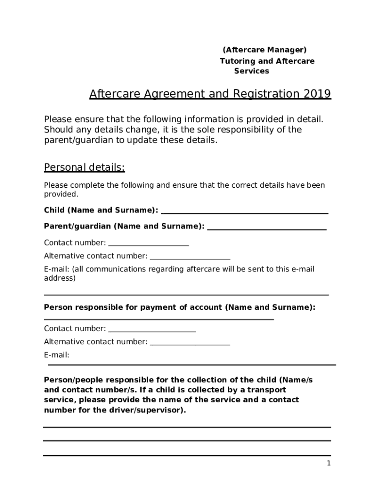Aftercare Agreement Registration 2019 CA - Chrysalis Academy ...