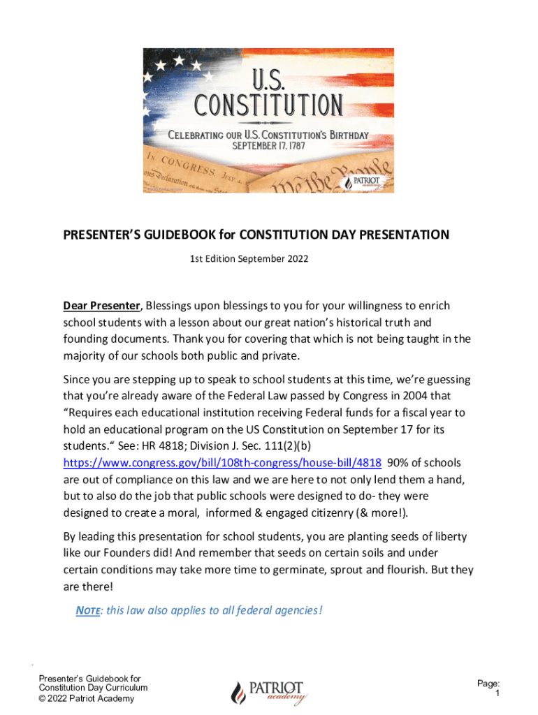 Fillable Online Constitution Day: Classroom resources to teach about ...