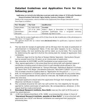Detailed Guidelines and Application for the following post Doc Template ...