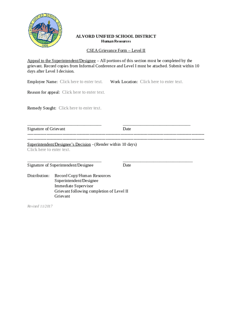 AEA Grievance Level IV Doc Template | pdfFiller
