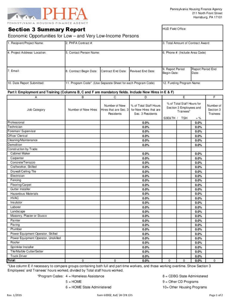 Fillable Online 16. Section 3 Summary Report Form (HUD 60002).xlsx. 16 ...