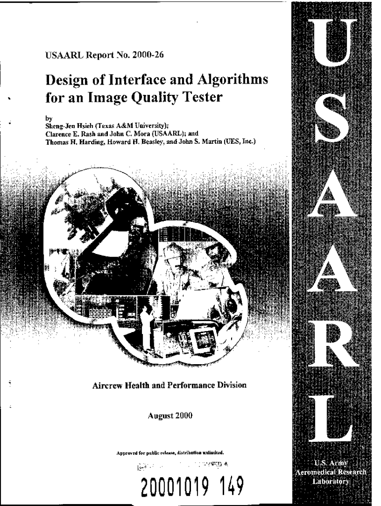 Fillable Online Design of Interface and Algorithms for an Image Quality ...