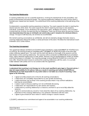 Fillable Online Ignite Coaching Agreement - ICF Foundation Fax Email ...